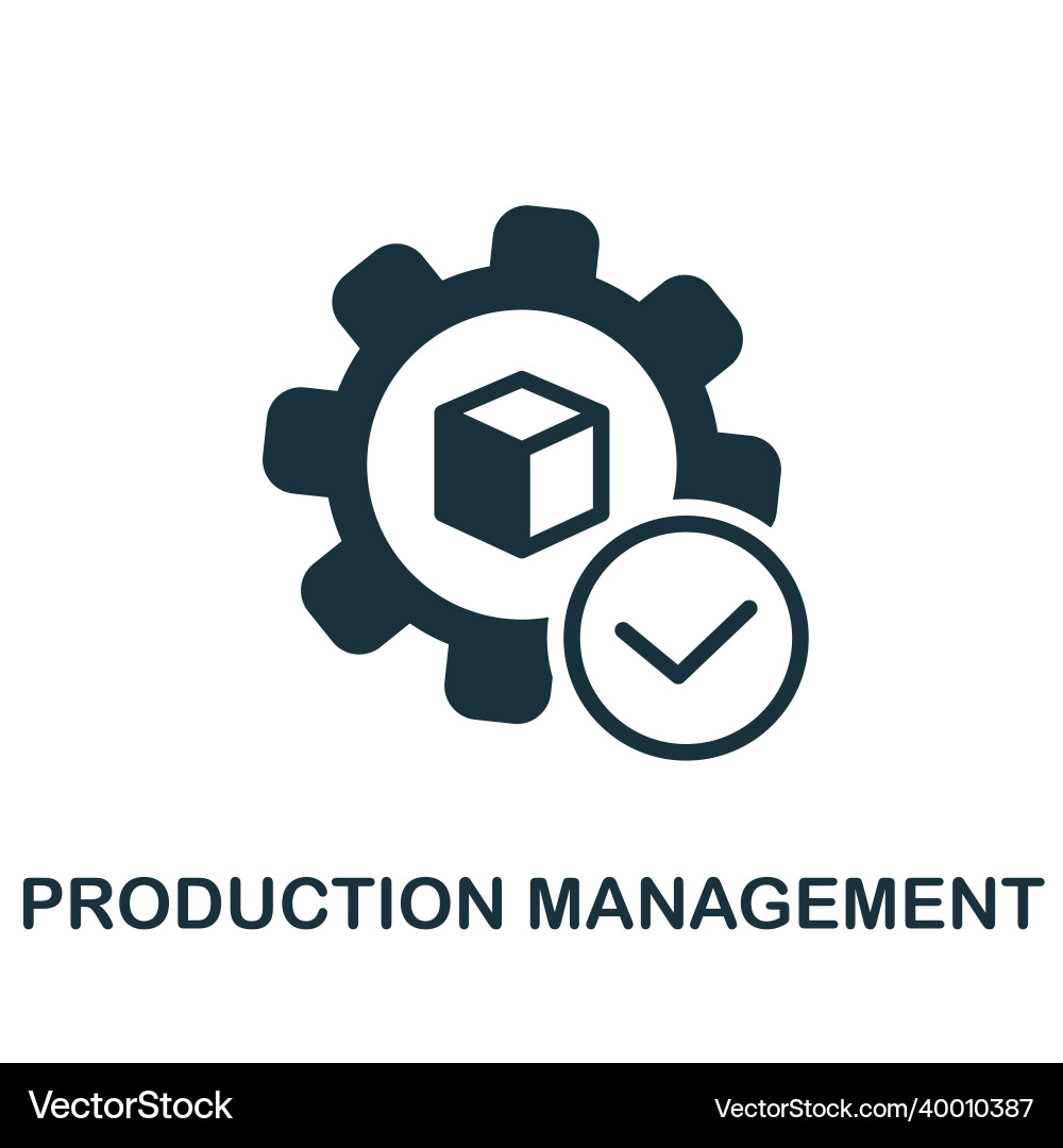 Production management icon monochrome sign from Vector Image