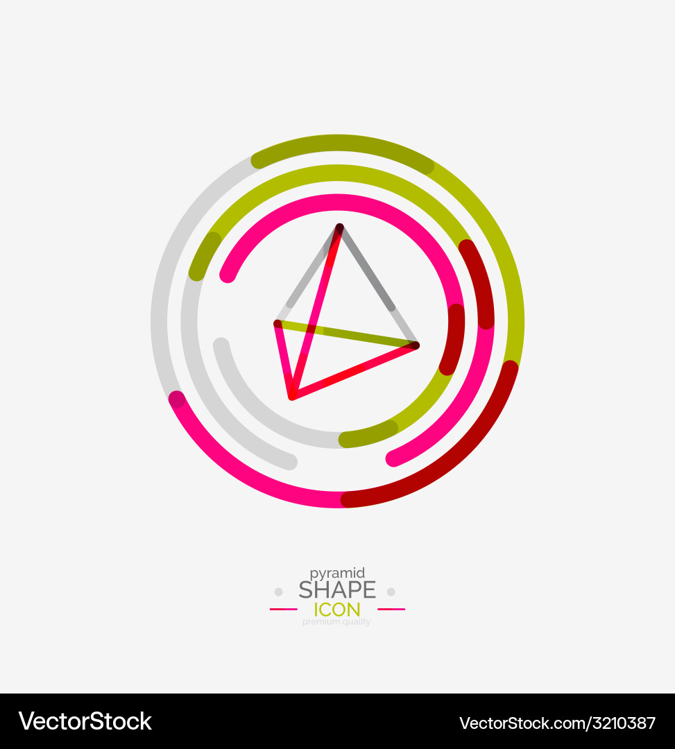Pyramid shape line design Royalty Free Vector Image
