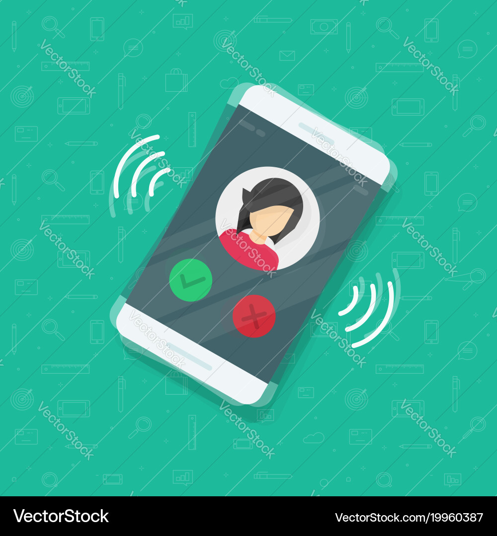 Smartphone or mobile phone ringing Royalty Free Vector Image