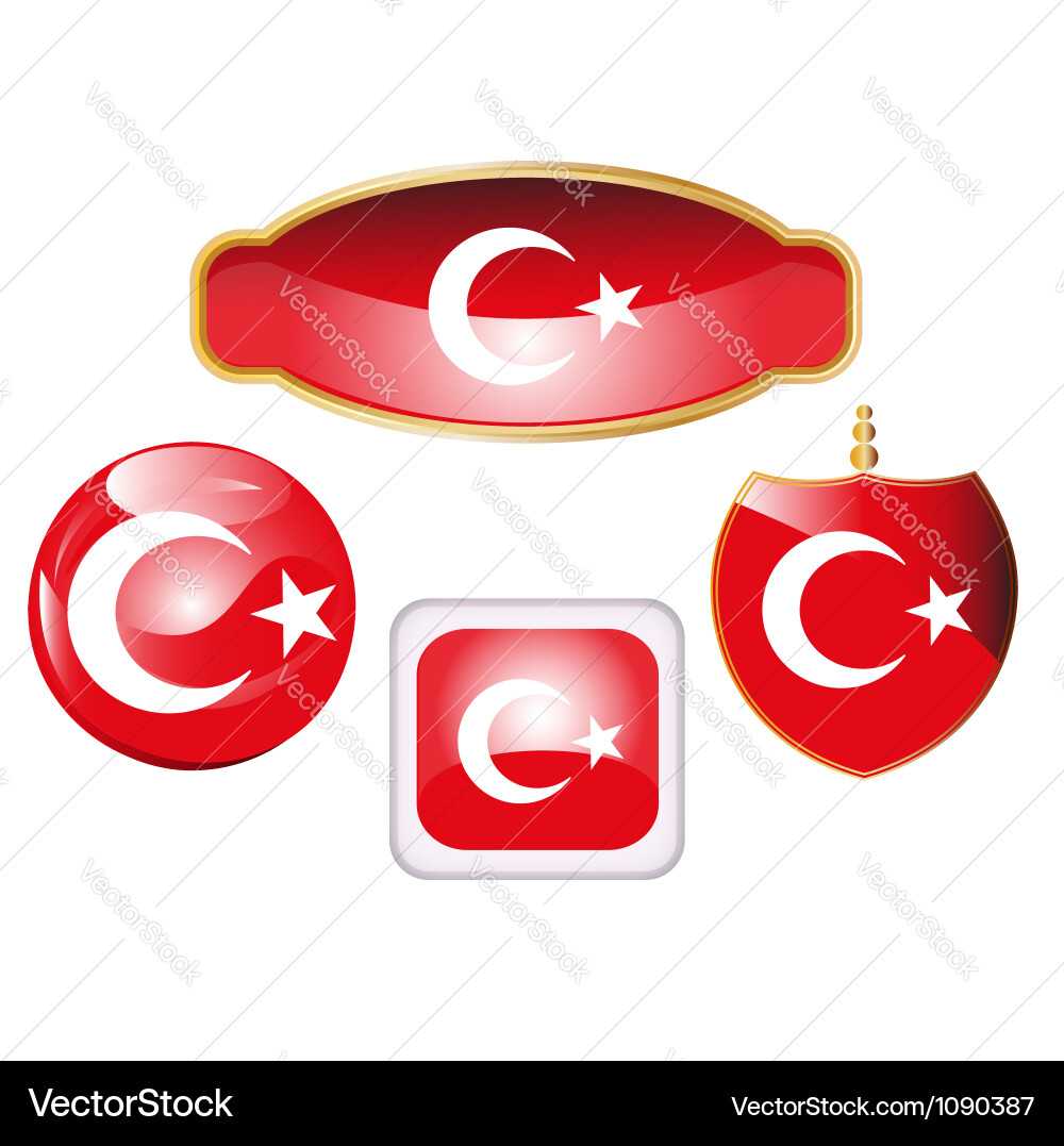 Turkey-flag-icon-set Royalty Free Vector Image