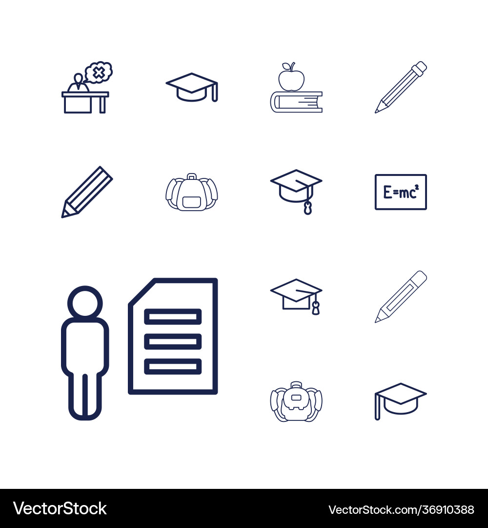 13 student icons Royalty Free Vector Image - VectorStock