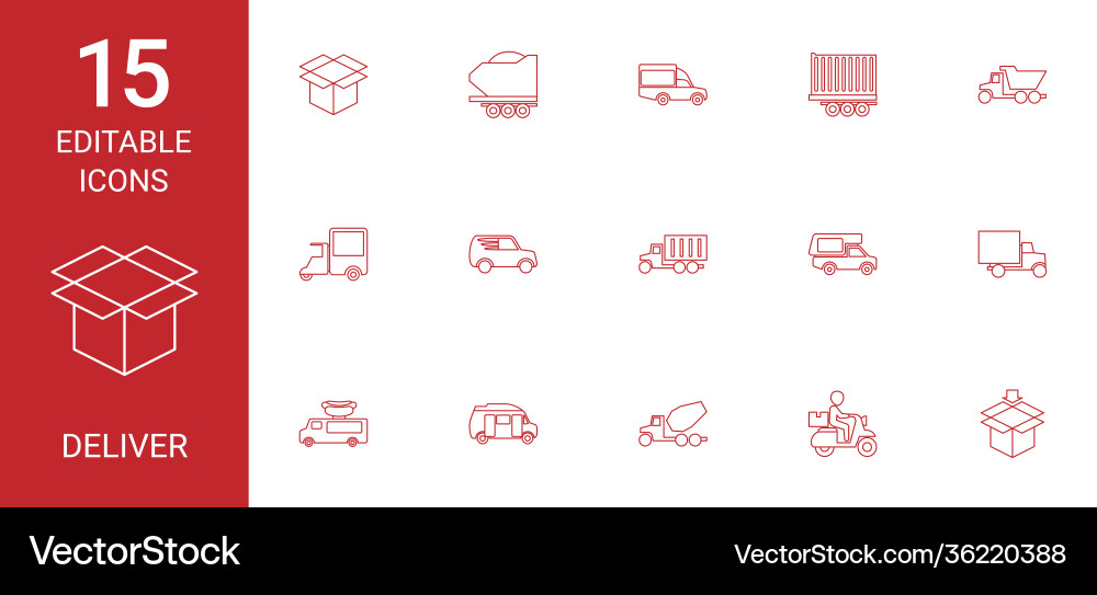 15 deliver icons Royalty Free Vector Image - VectorStock