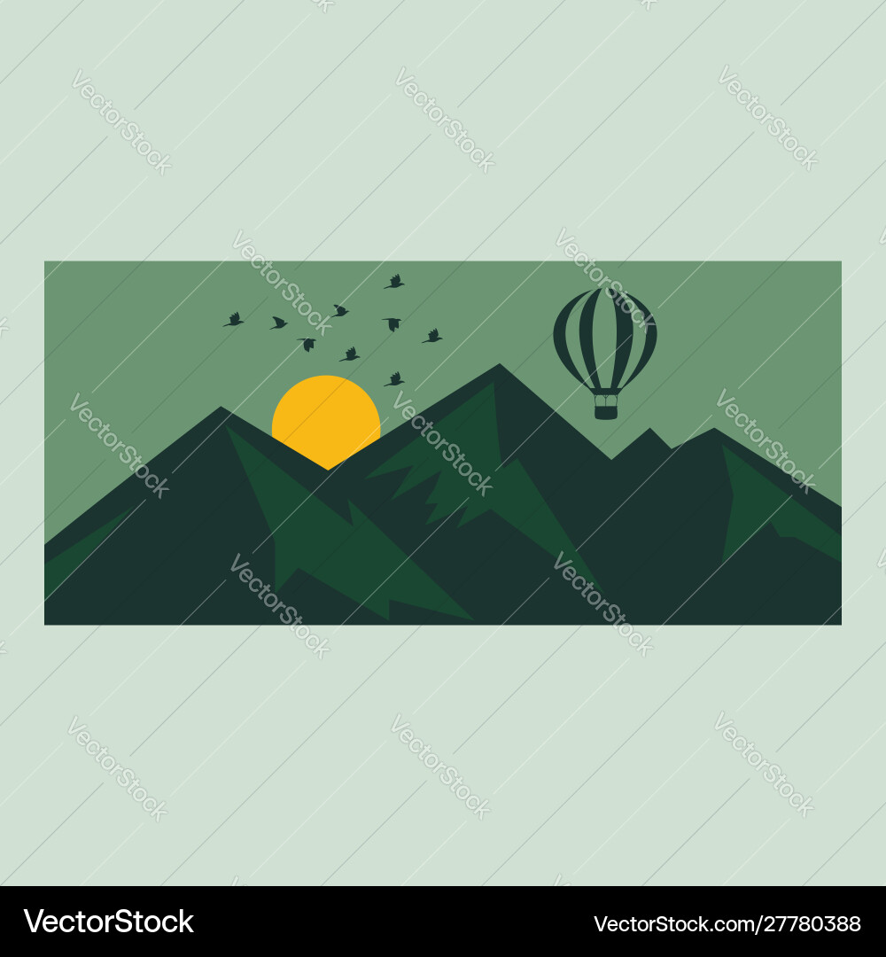 Beautiful mountains landscape Royalty Free Vector Image
