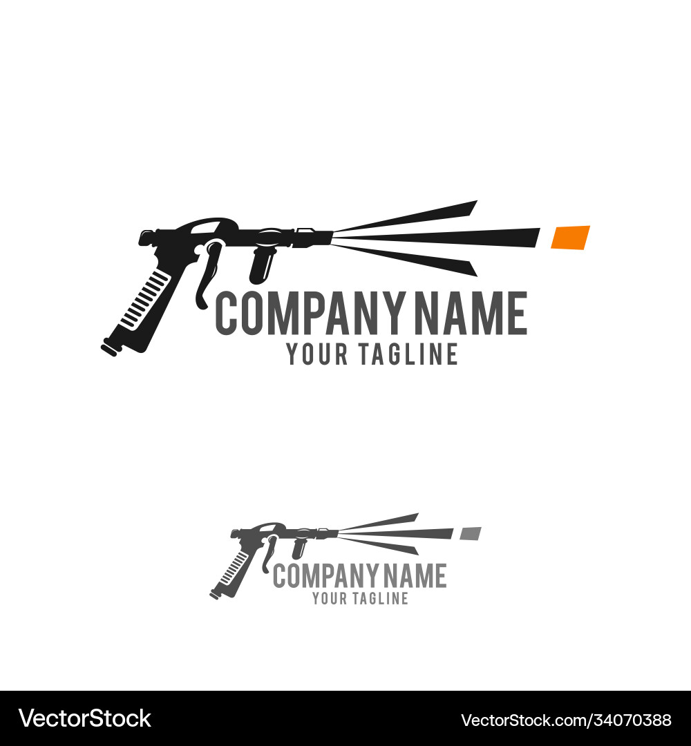 Blasting gun logo sandblasting Royalty Free Vector Image