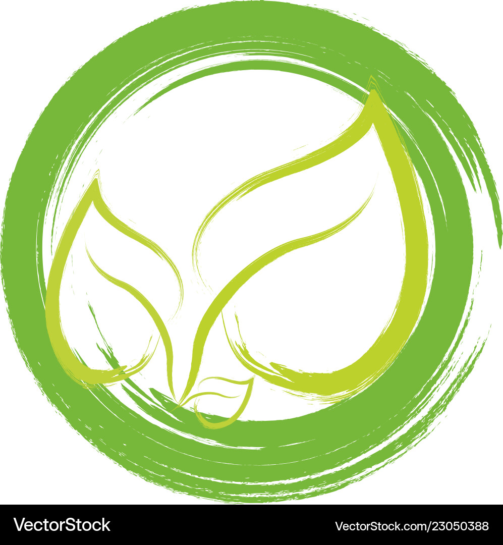 Eco label round emblem painted icon Royalty Free Vector