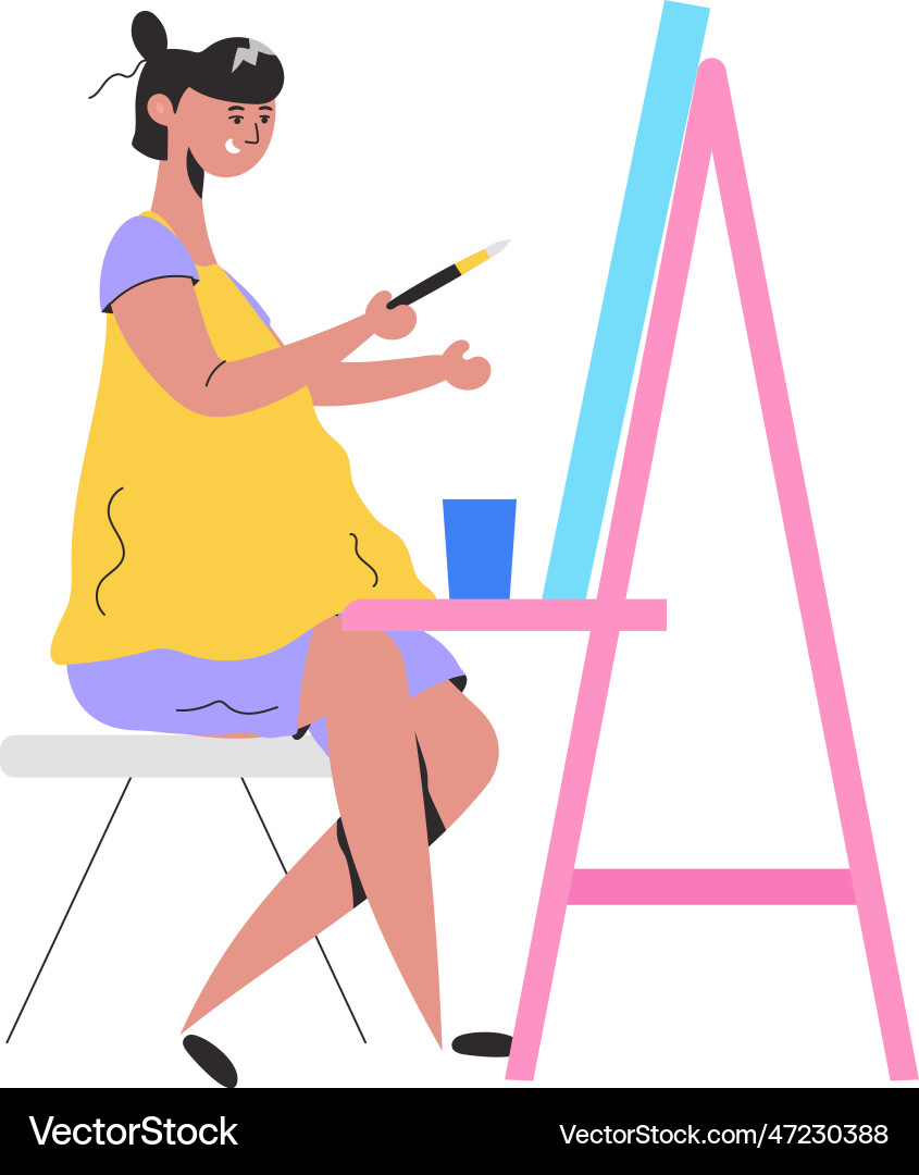 Female artist Royalty Free Vector Image - VectorStock
