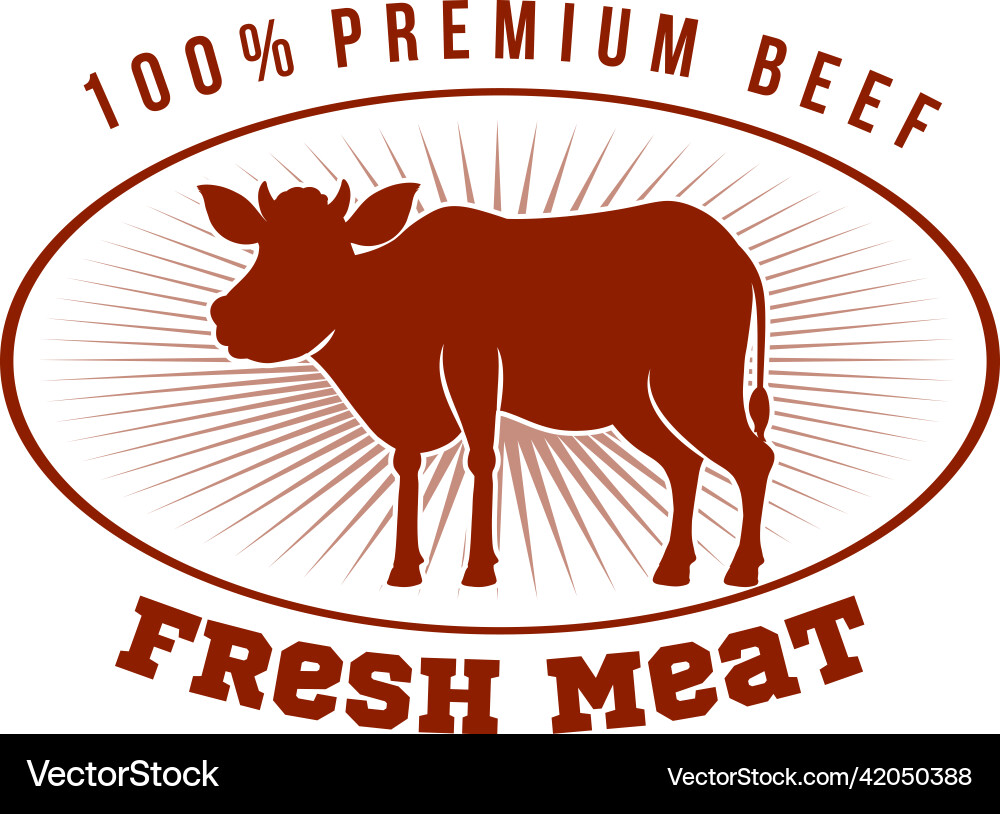 Fresh meat premium beef logo Royalty Free Vector Image