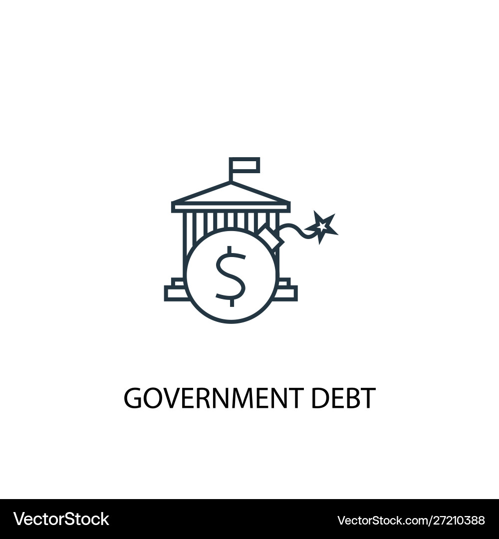 Government debt concept line icon simple element Vector Image