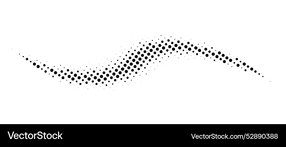 Halftone black wave circle dots pattern Royalty Free Vector