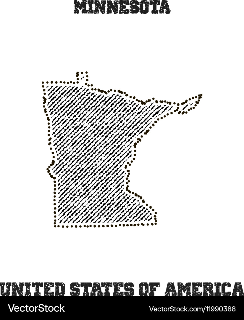 Label with map of minnesota Royalty Free Vector Image