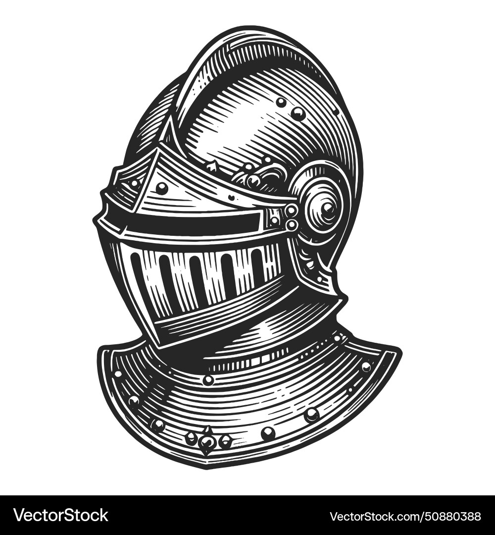 Medieval knight helmet Royalty Free Vector Image