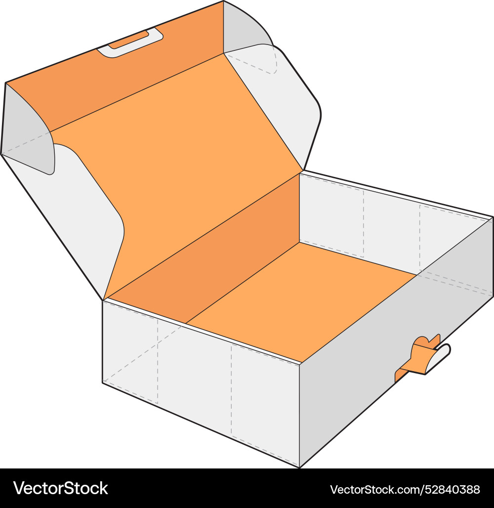 Open paper box folding instruction for retail Vector Image