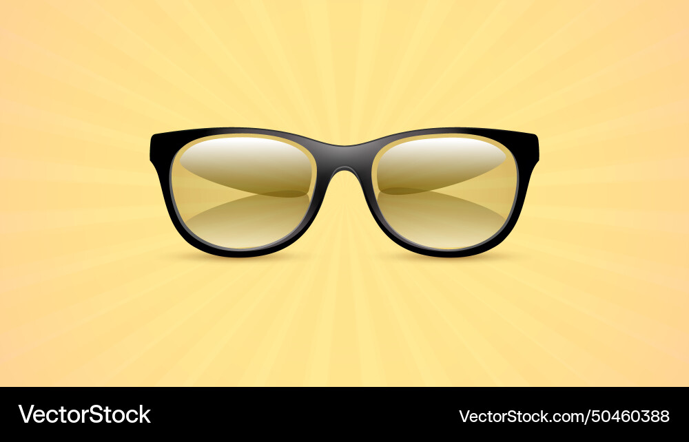 Realistic eyeglasses on yellow background eye Vector Image