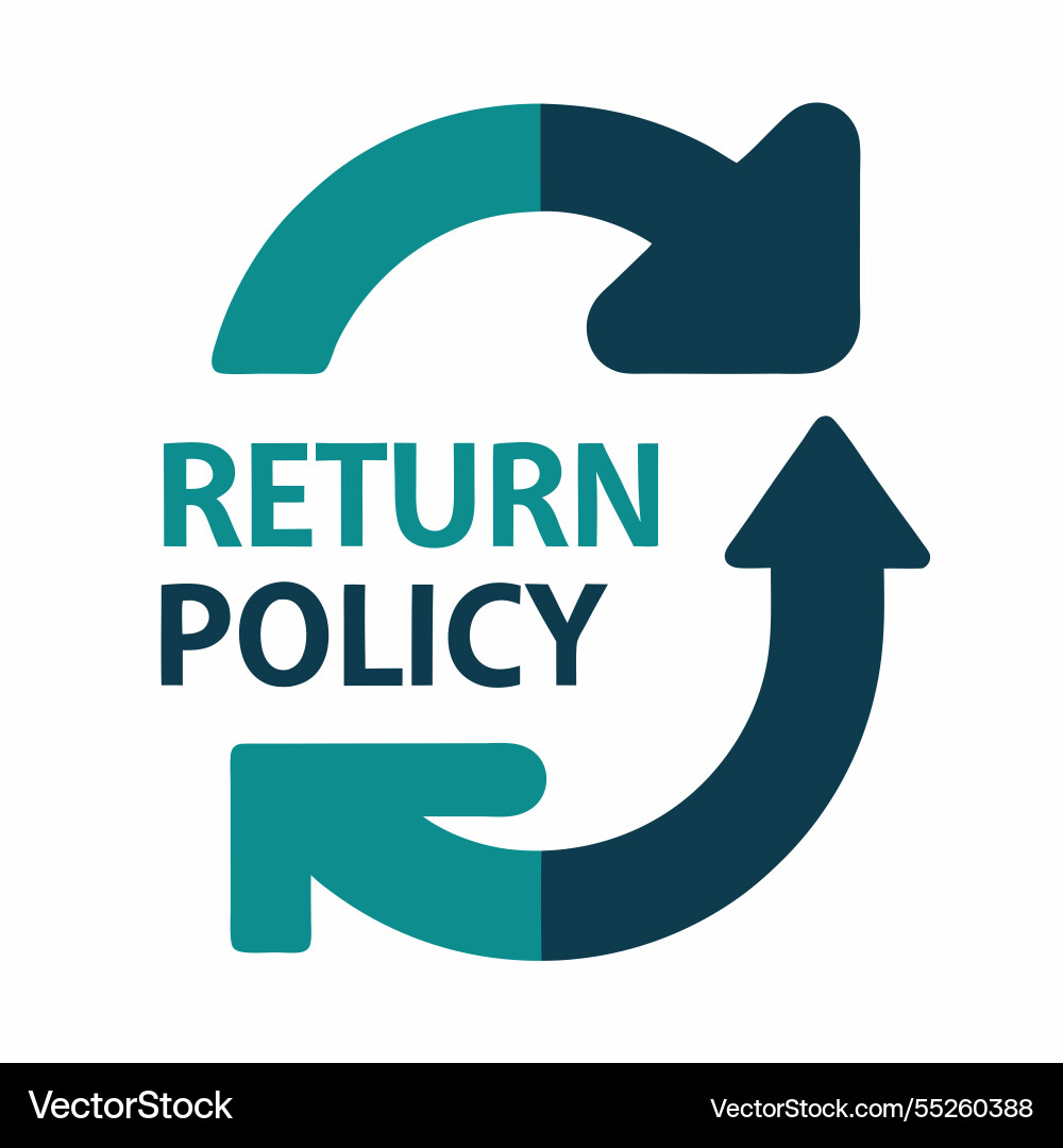 Simple return policy graphic with arrows Vector Image