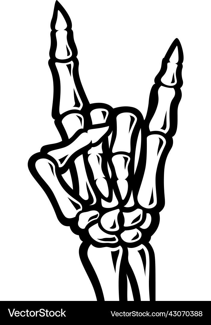 Skeletons hand showing a goat gesture Royalty Free Vector