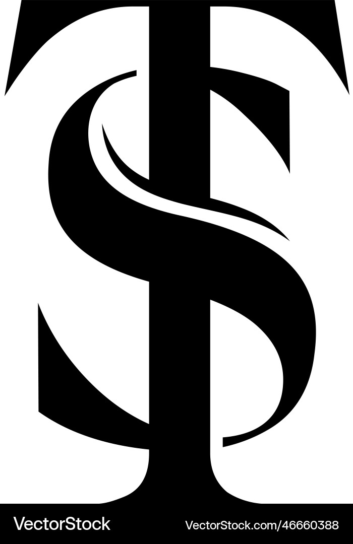 Ts initials logo design initial letter Royalty Free Vector