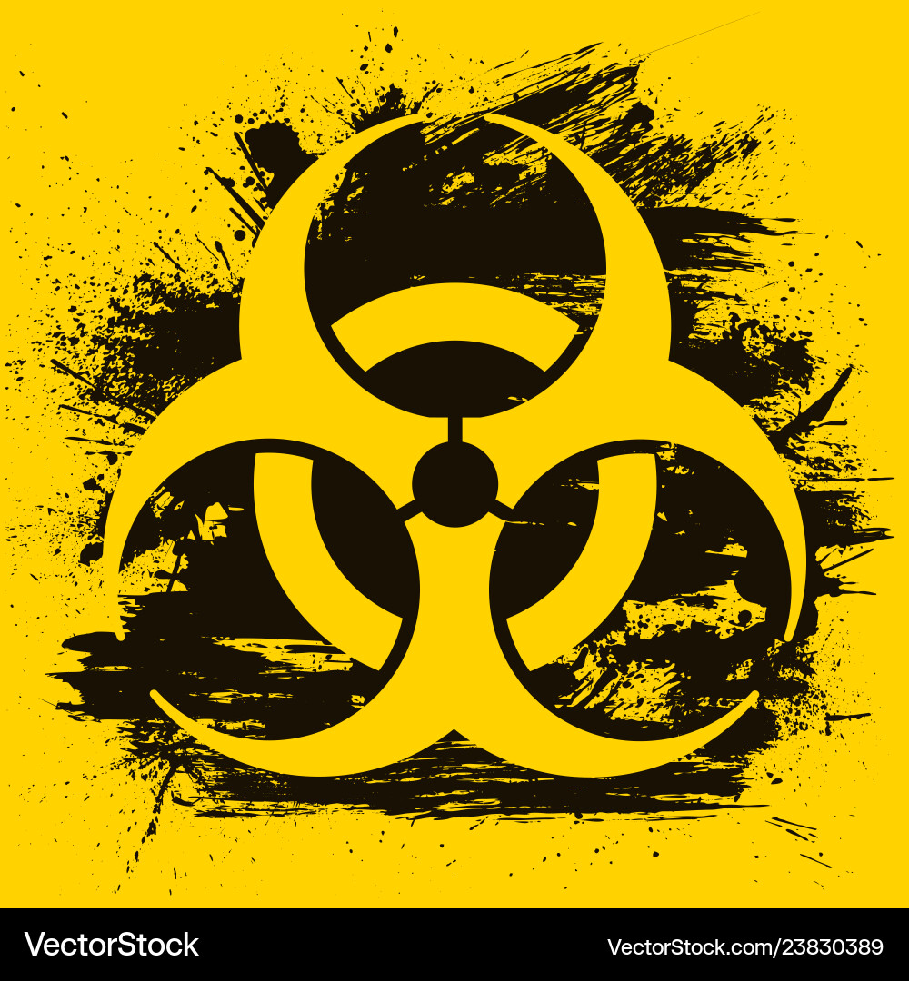 Biohazard dangerous sign on grunge background Vector Image