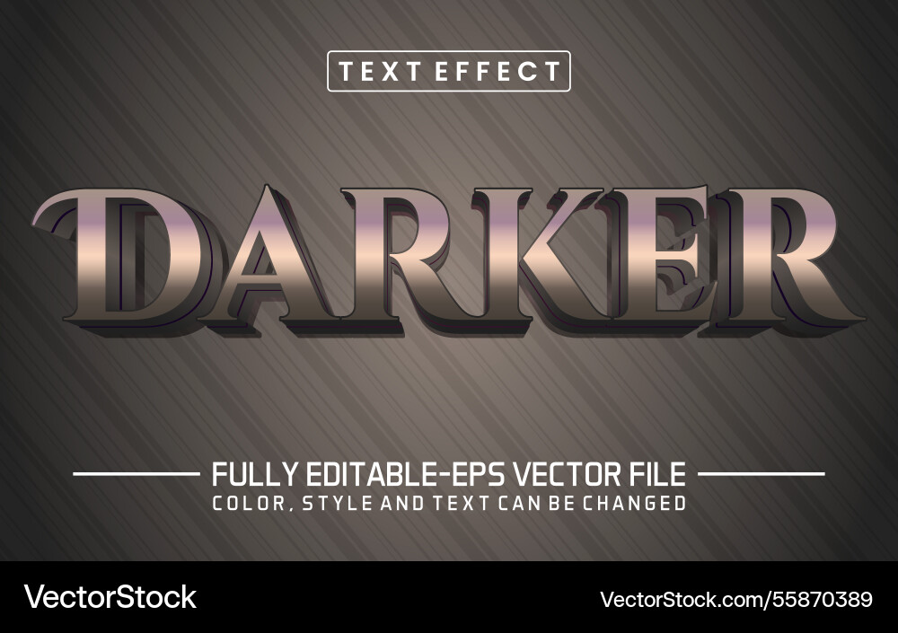 Darker font text effect editable Royalty Free Vector Image