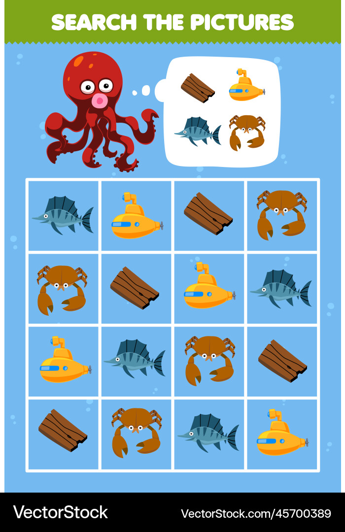 Education game for children help cute cartoon Vector Image