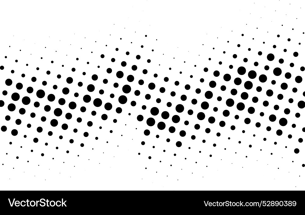 Halftone rhythm wave circle dots pattern Vector Image
