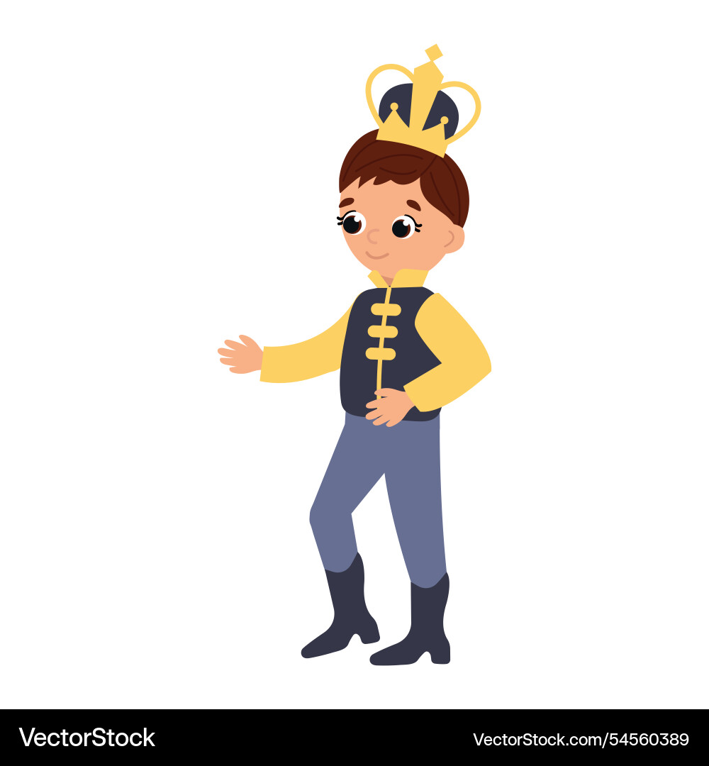 Hand drawn prince on white isolated background Vector Image