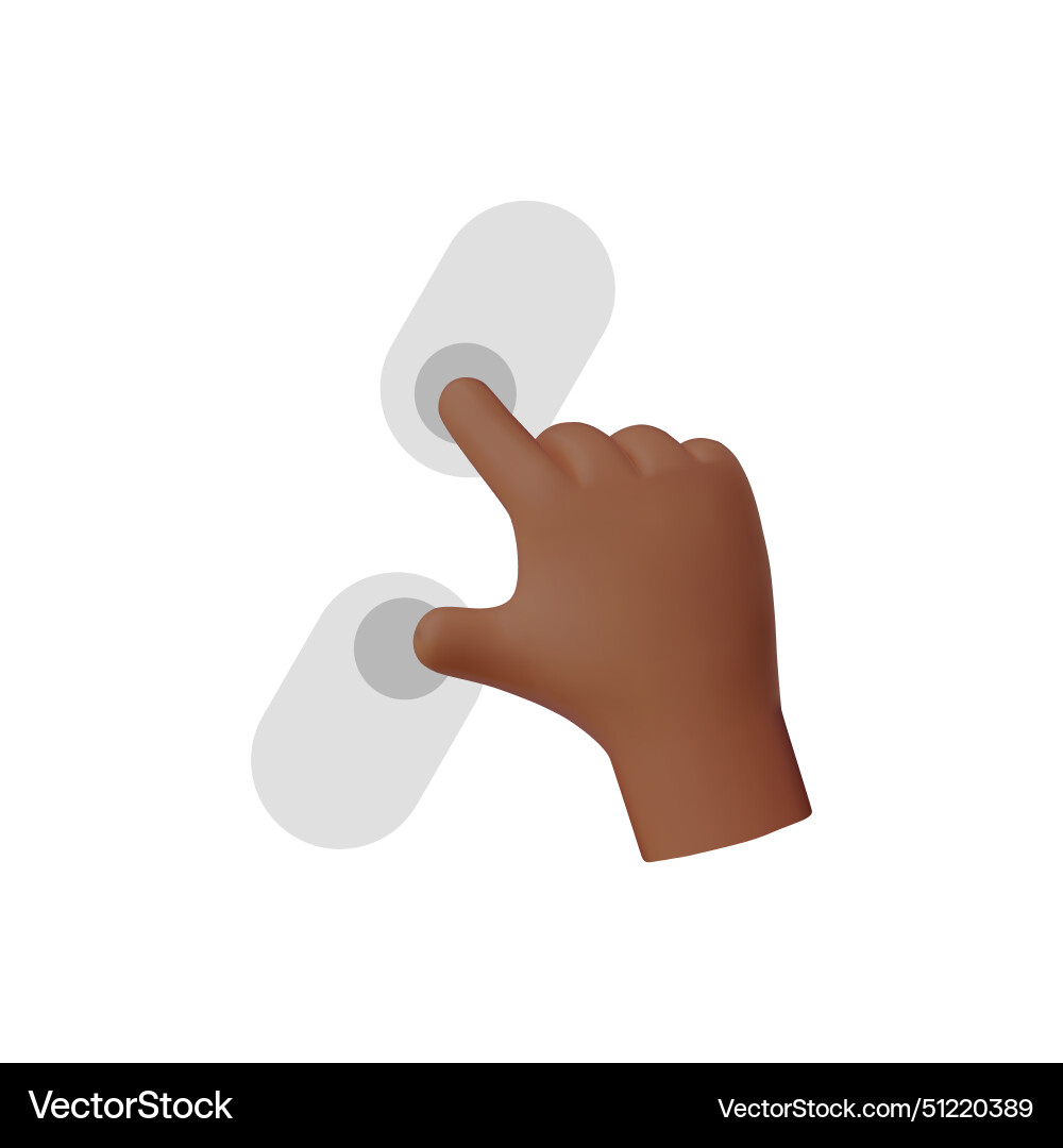 Hand touchscreen pinch gesture 3d icon Royalty Free Vector