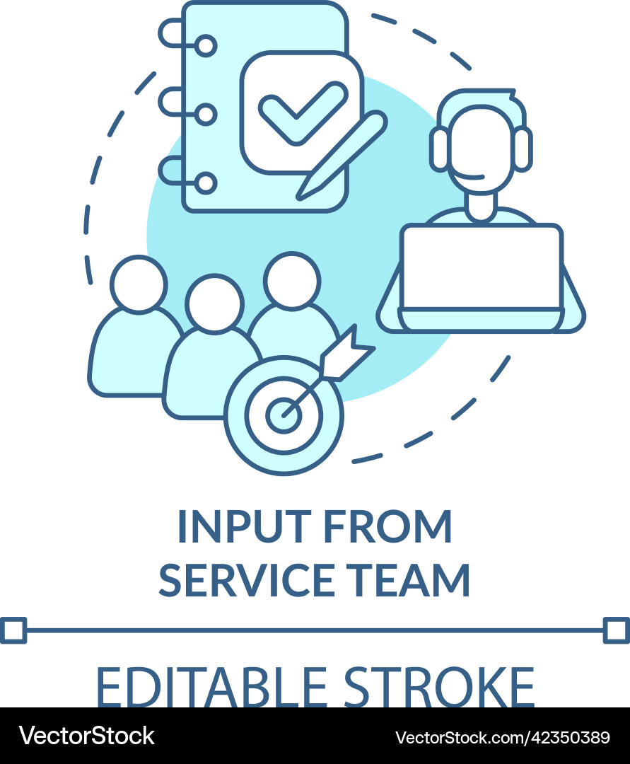 Input from service team turquoise concept icon Vector Image