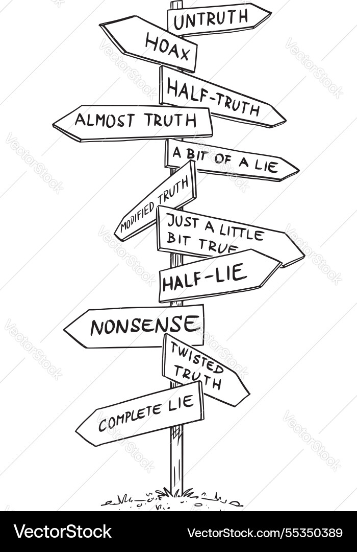 Lie and truth cartoon Royalty Free Vector Image