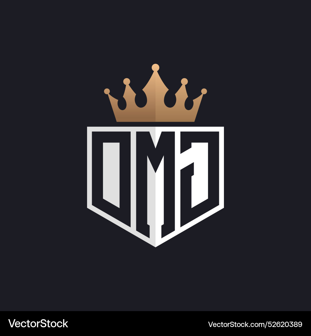 Luxury dmj logo with crown elegant initials Vector Image
