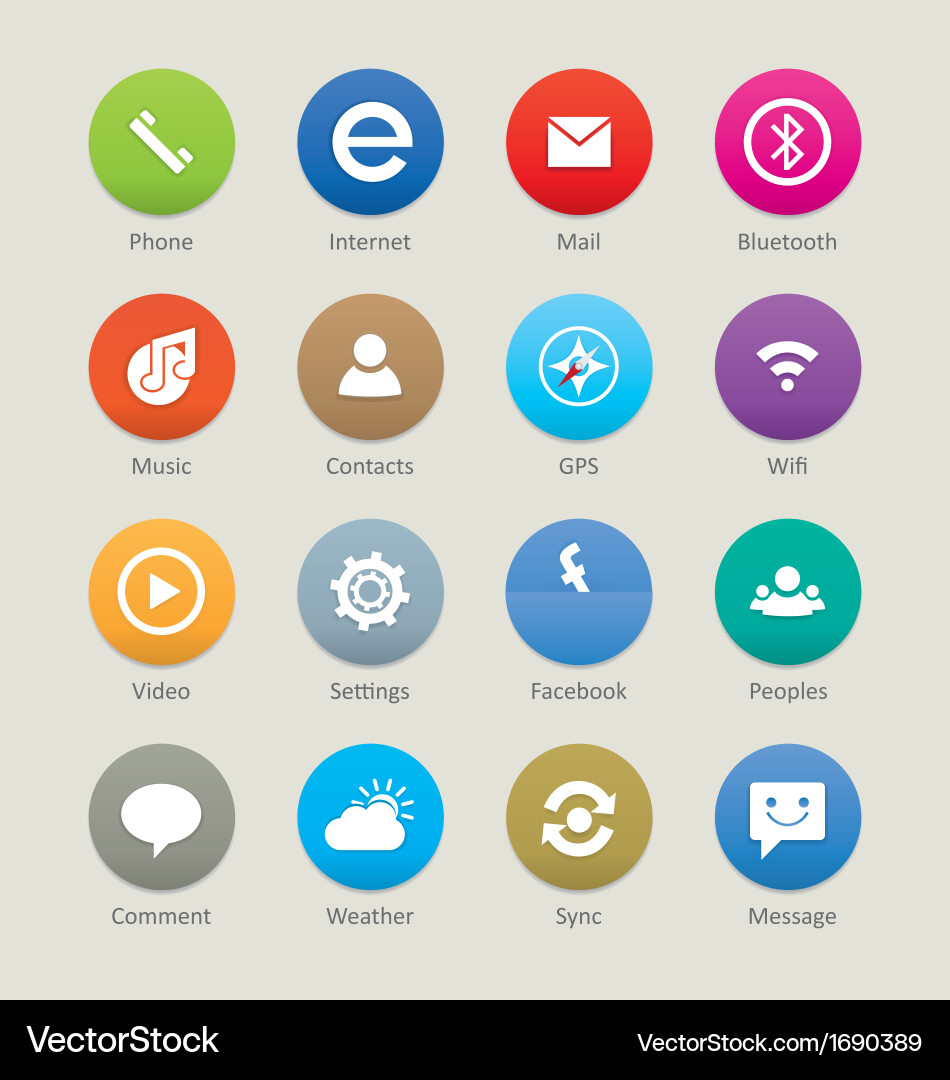 Mobile and tablet app icons 3 Royalty Free Vector Image