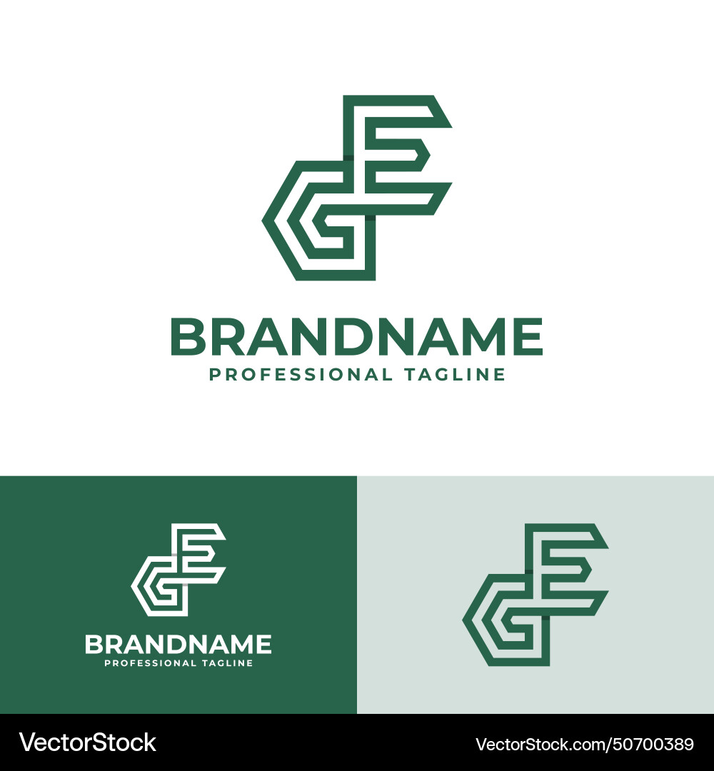Modern initials ge logo suitable for business Vector Image