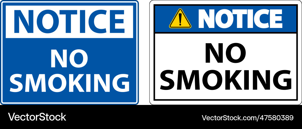Notice no smoking symbol sign on white background Vector Image