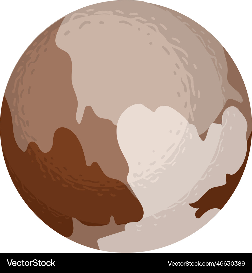 Pluto planet space outer Royalty Free Vector Image