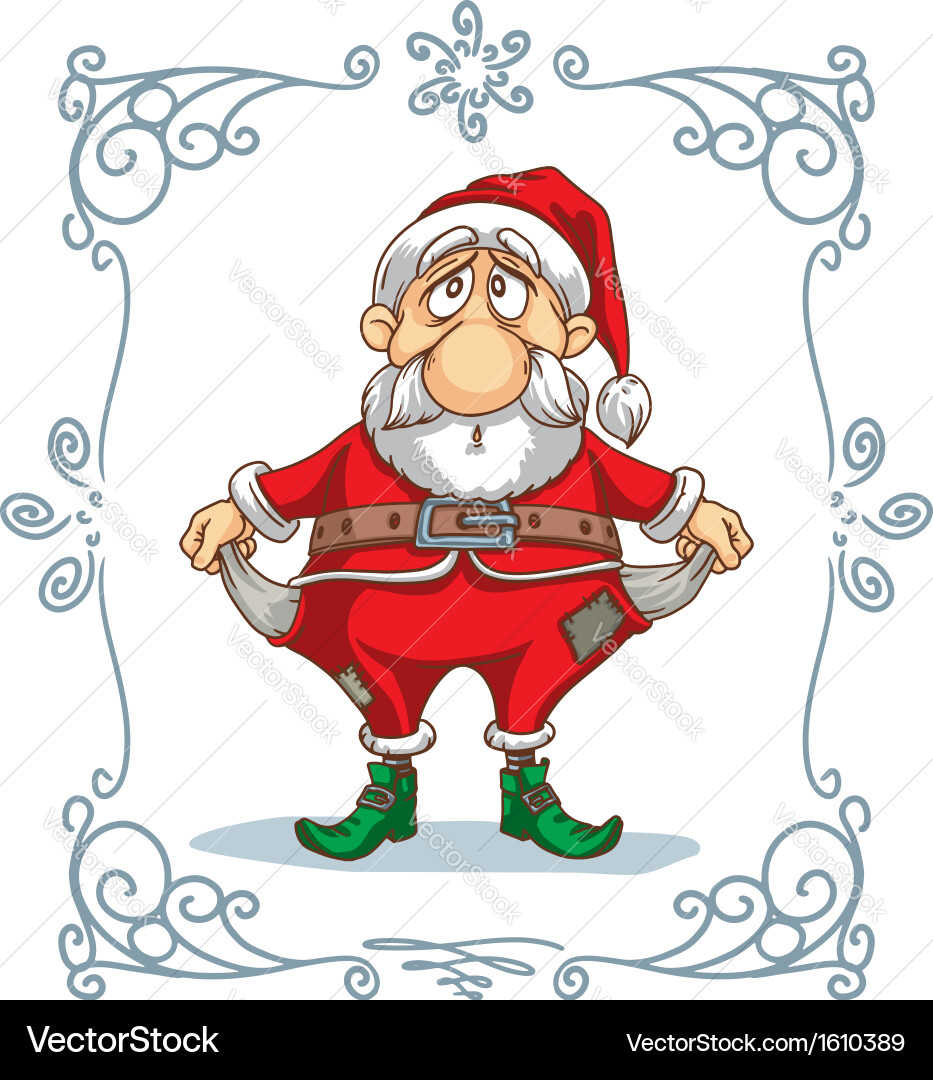 Poor Santa Cartoon Illustration – Royalty-Free Vector | VectorStock
