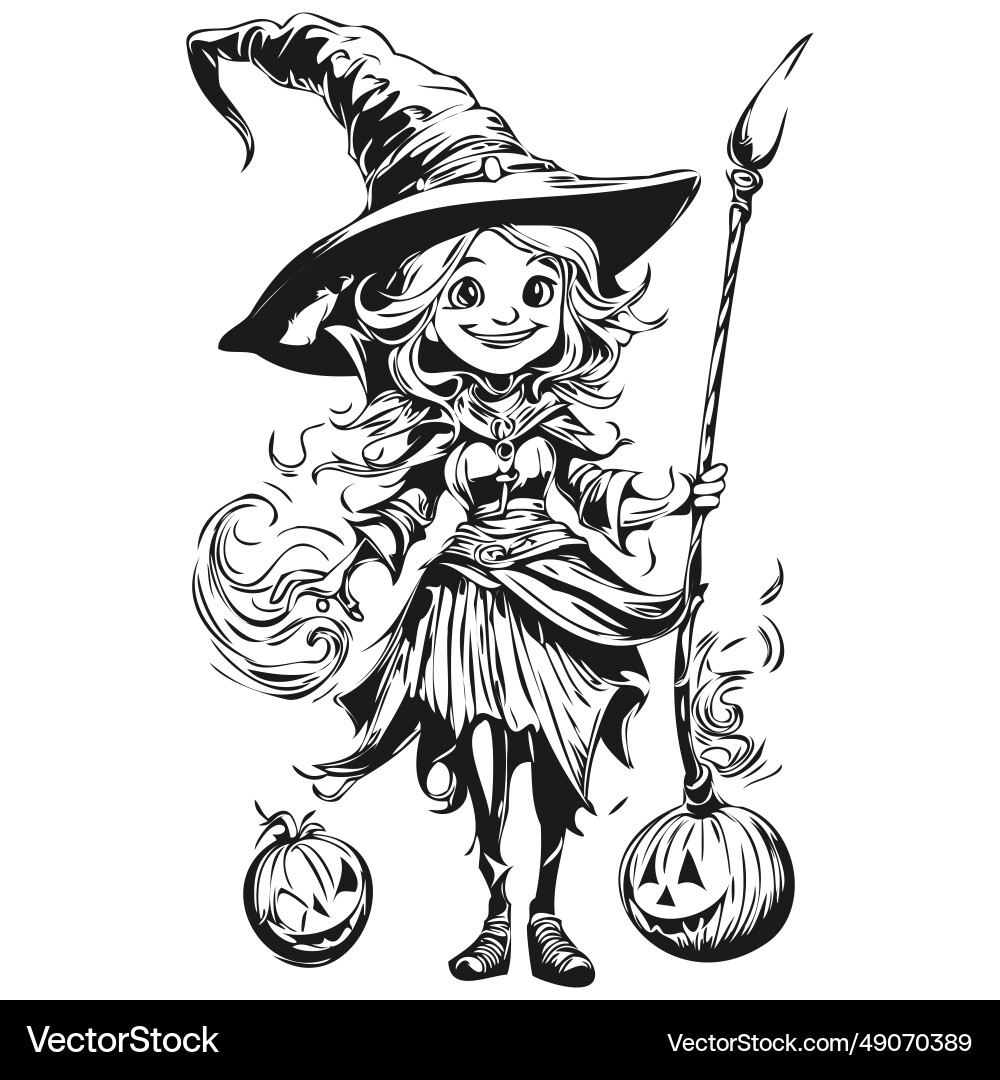 Scary image of a halloween sorcery entity Vector Image