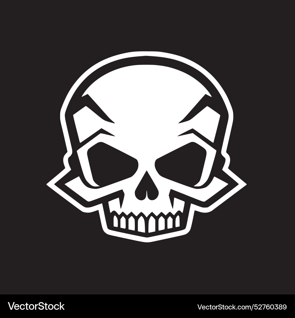 Skull - minimalist and flat logo Royalty Free Vector Image