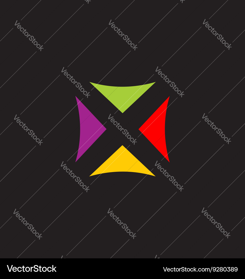 Square colorful triangle logo Royalty Free Vector Image