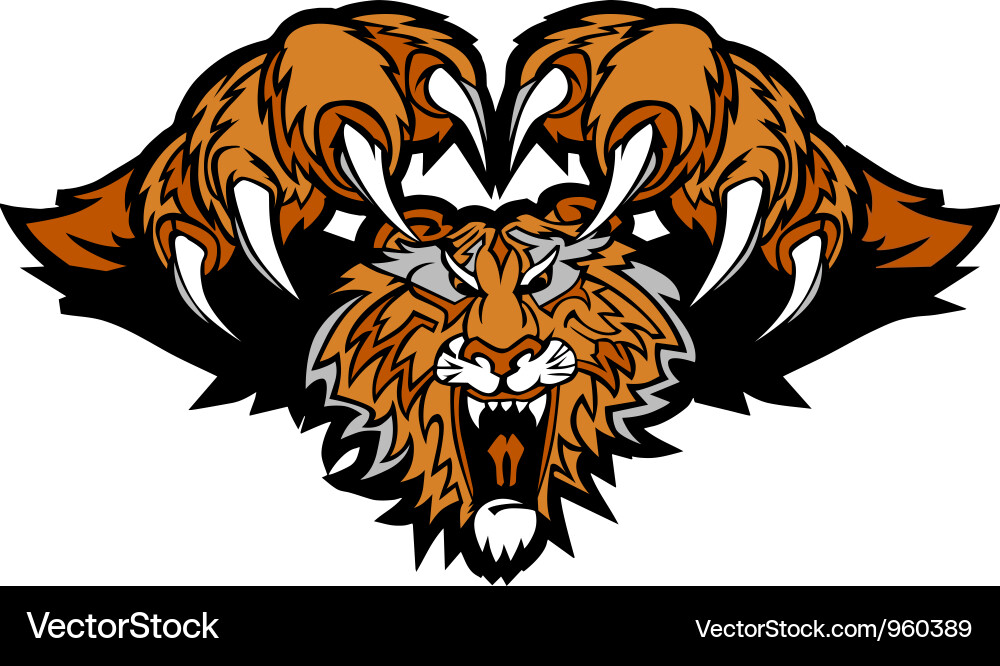 Tiger mascot pouncing graphic Royalty Free Vector Image