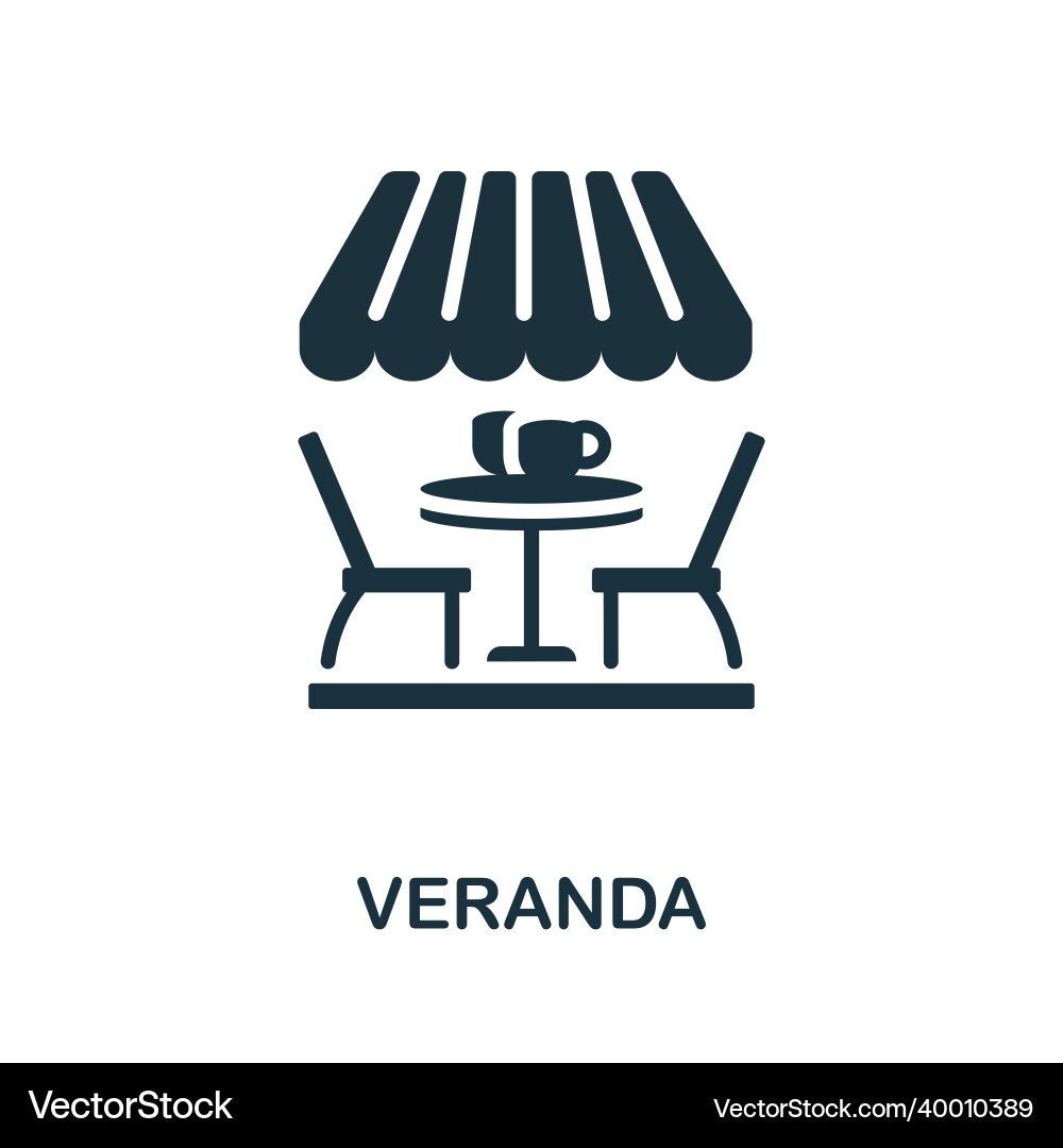 Veranda icon monochrome sign from restaurant Vector Image