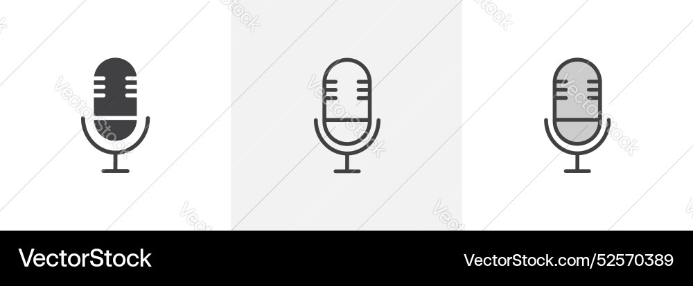 Voice recording icon set on white background Vector Image