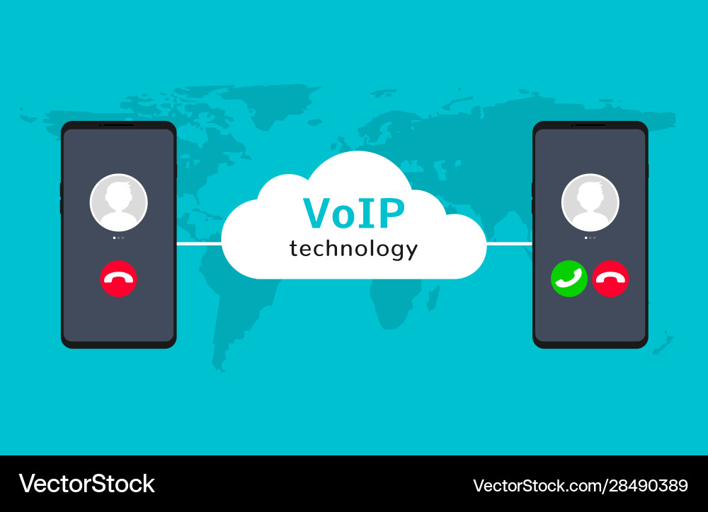 Voip call system voice phone technology Royalty Free Vector