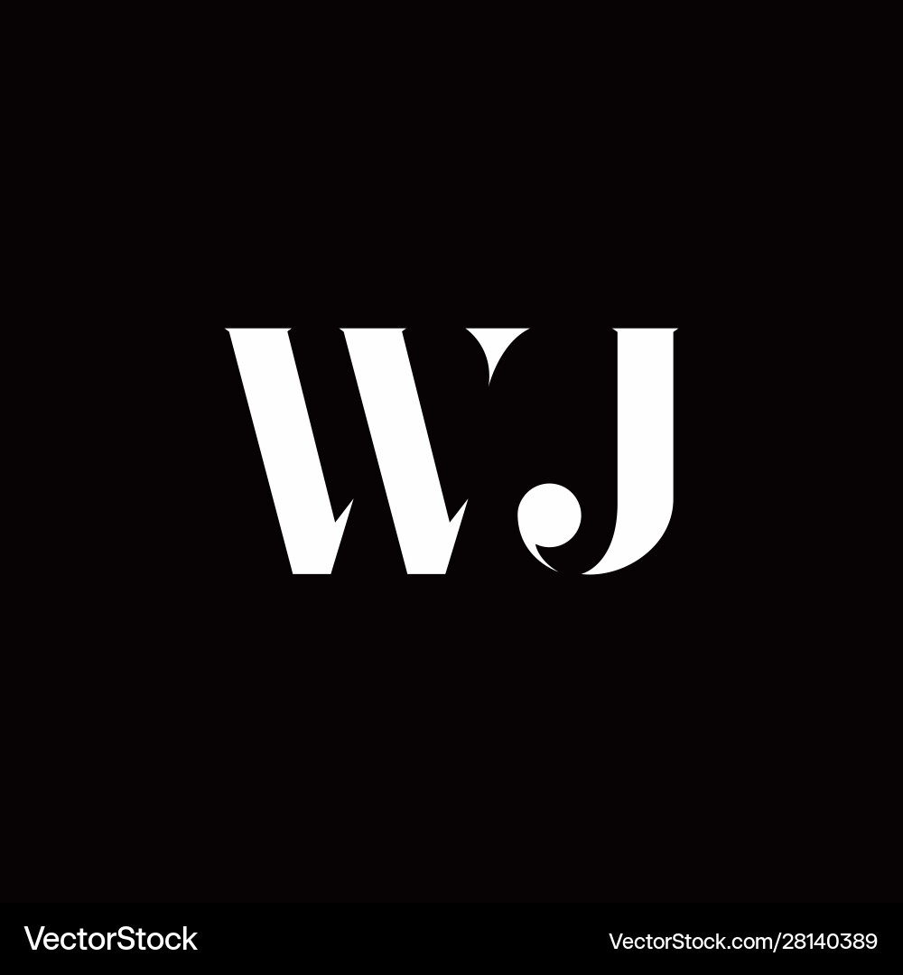 Wj logo letter initial designs template Royalty Free Vector