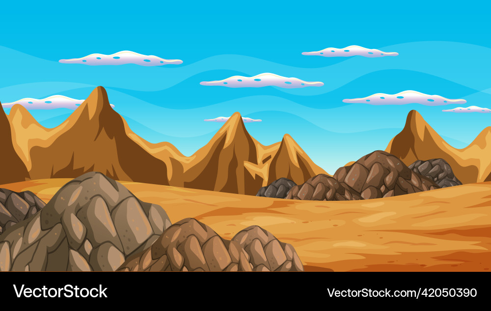 A natural scene desert landscape Royalty Free Vector Image