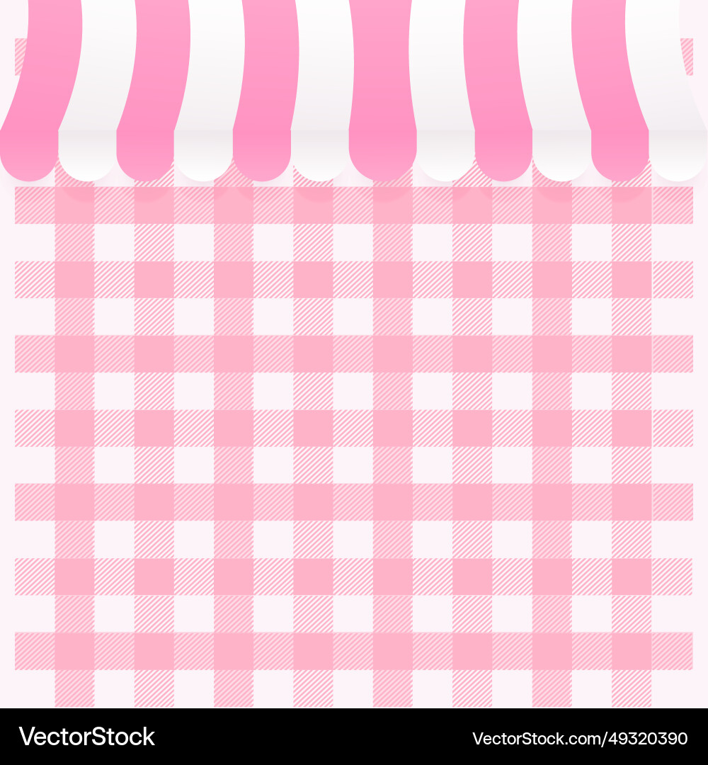 Bakery shop with pastel plaid pattern Royalty Free Vector