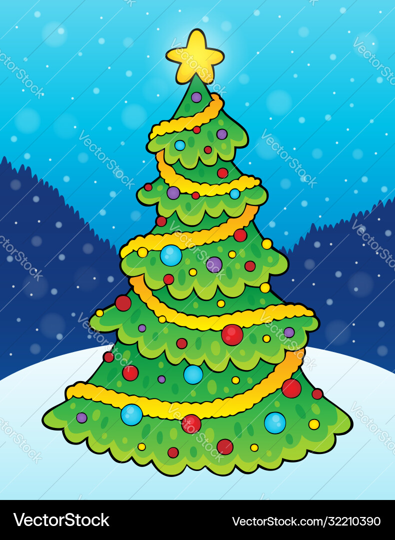 Christmas tree theme 8 Royalty Free Vector Image