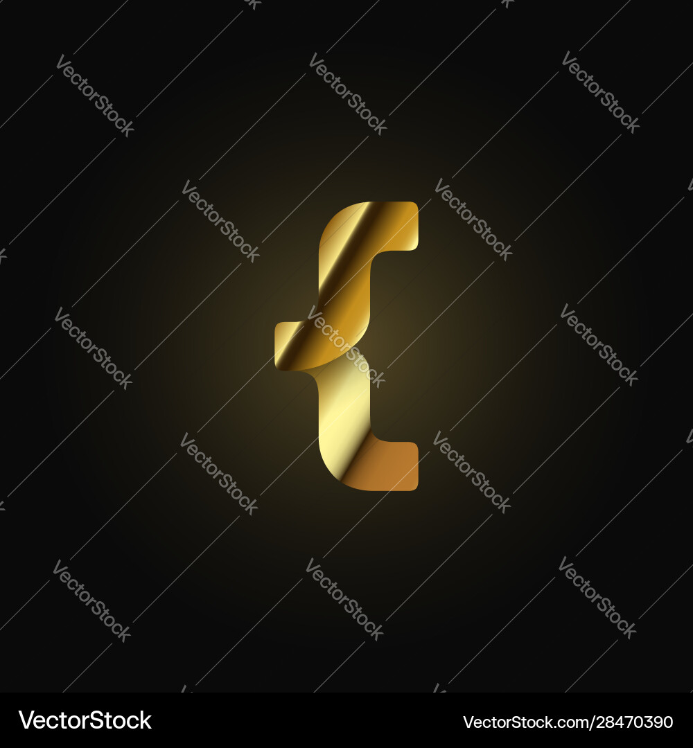 Gold paper folded character from a typeset Vector Image