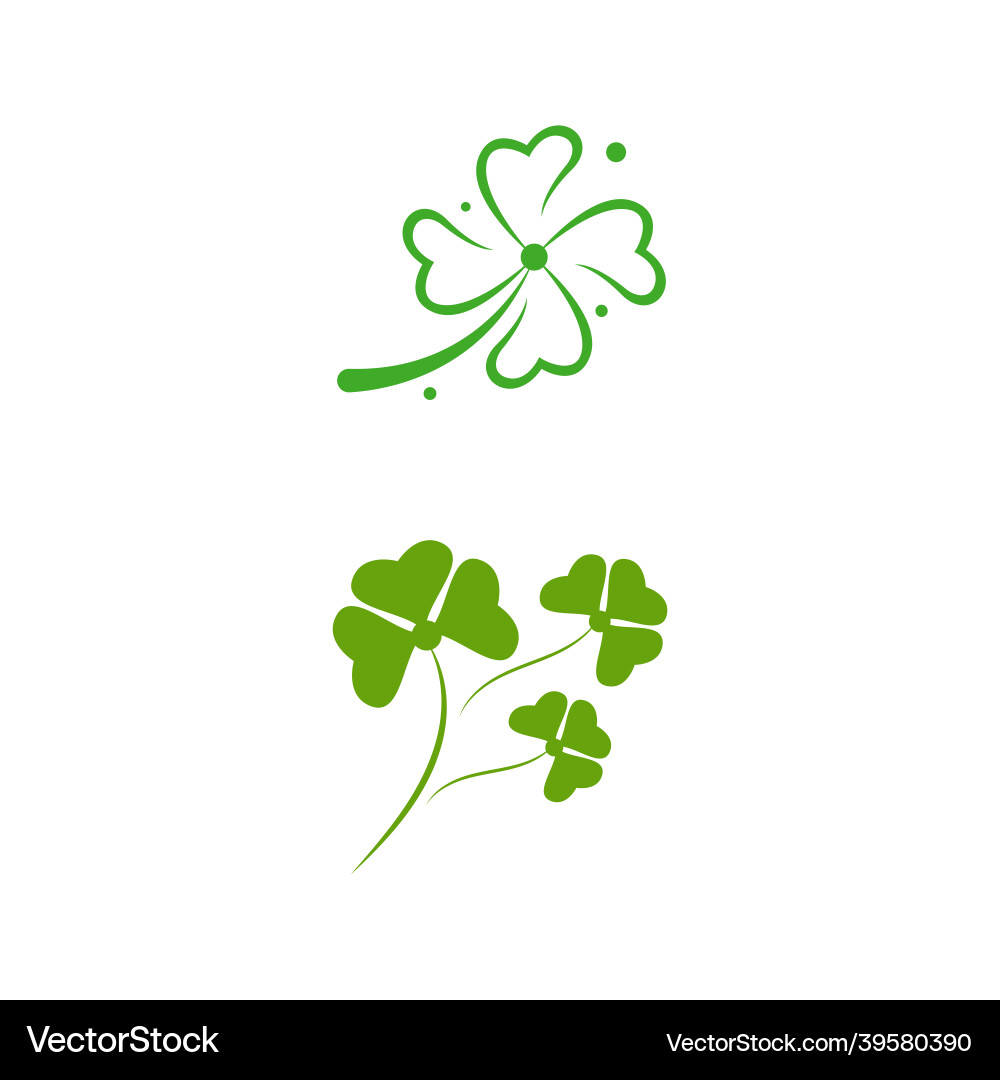 Green clover leaf icon template Royalty Free Vector Image