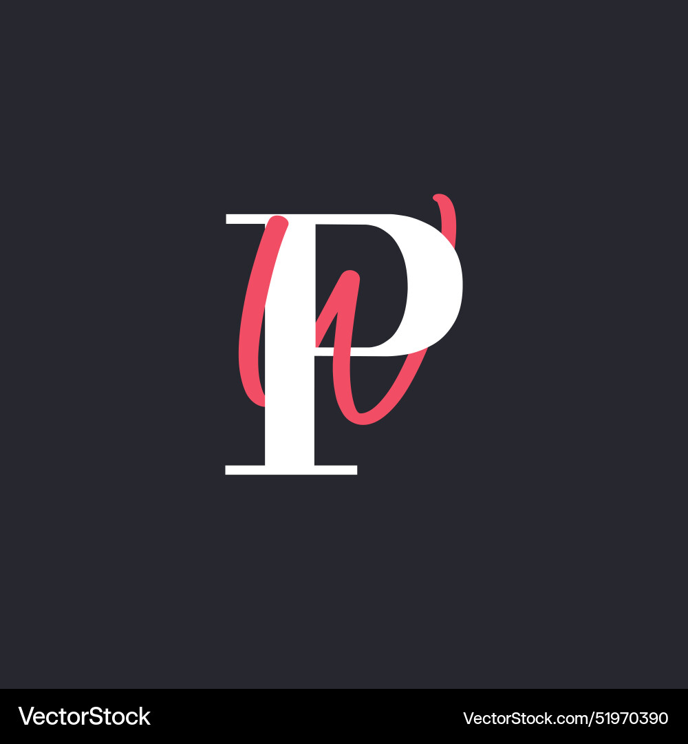 Letter pw logo perfectly blended initials Vector Image