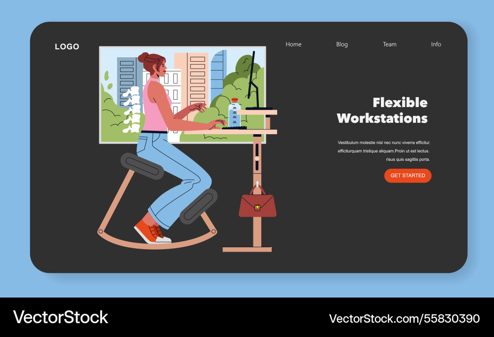 Modern office flat Royalty Free Vector Image - VectorStock