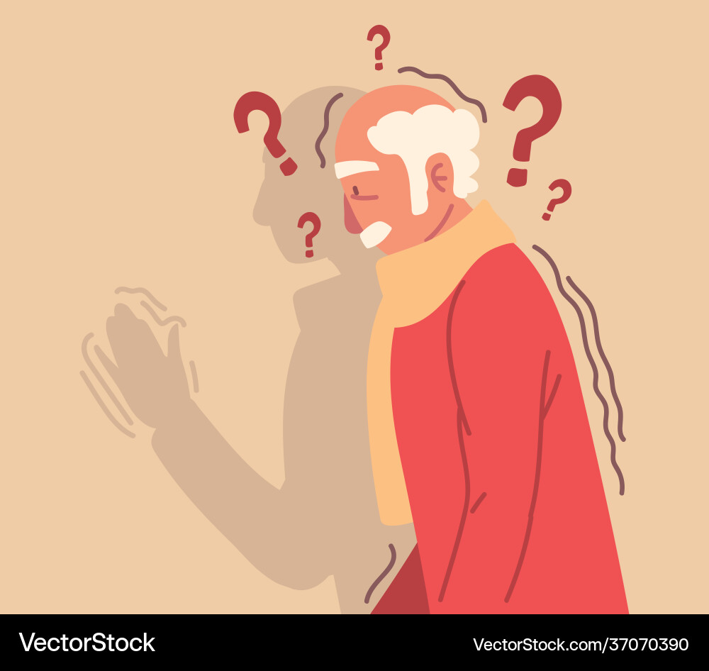 Parkinson tremors body Royalty Free Vector Image